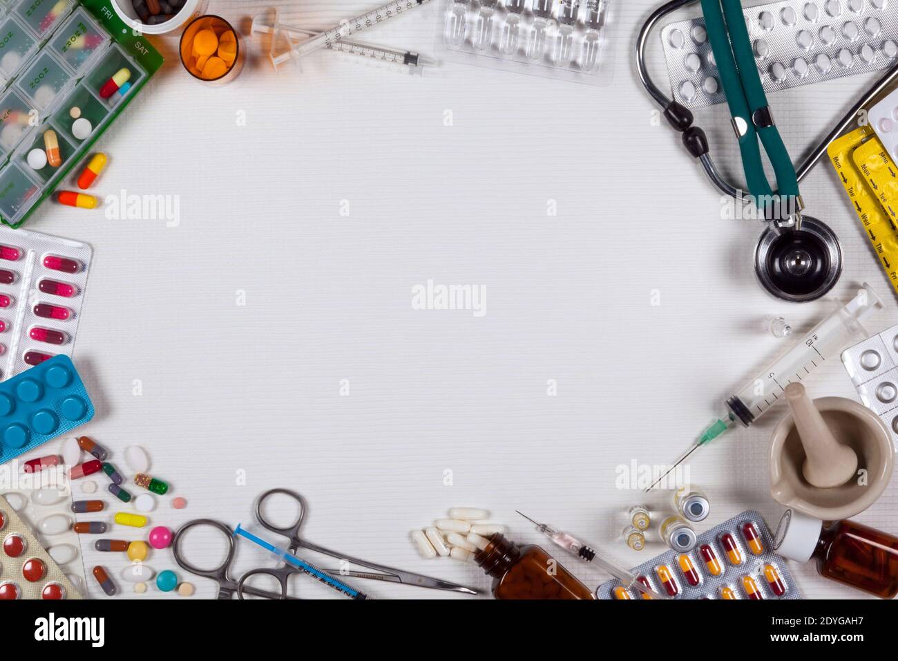 Medical border with space in the center for text or picture Stock Photo ...