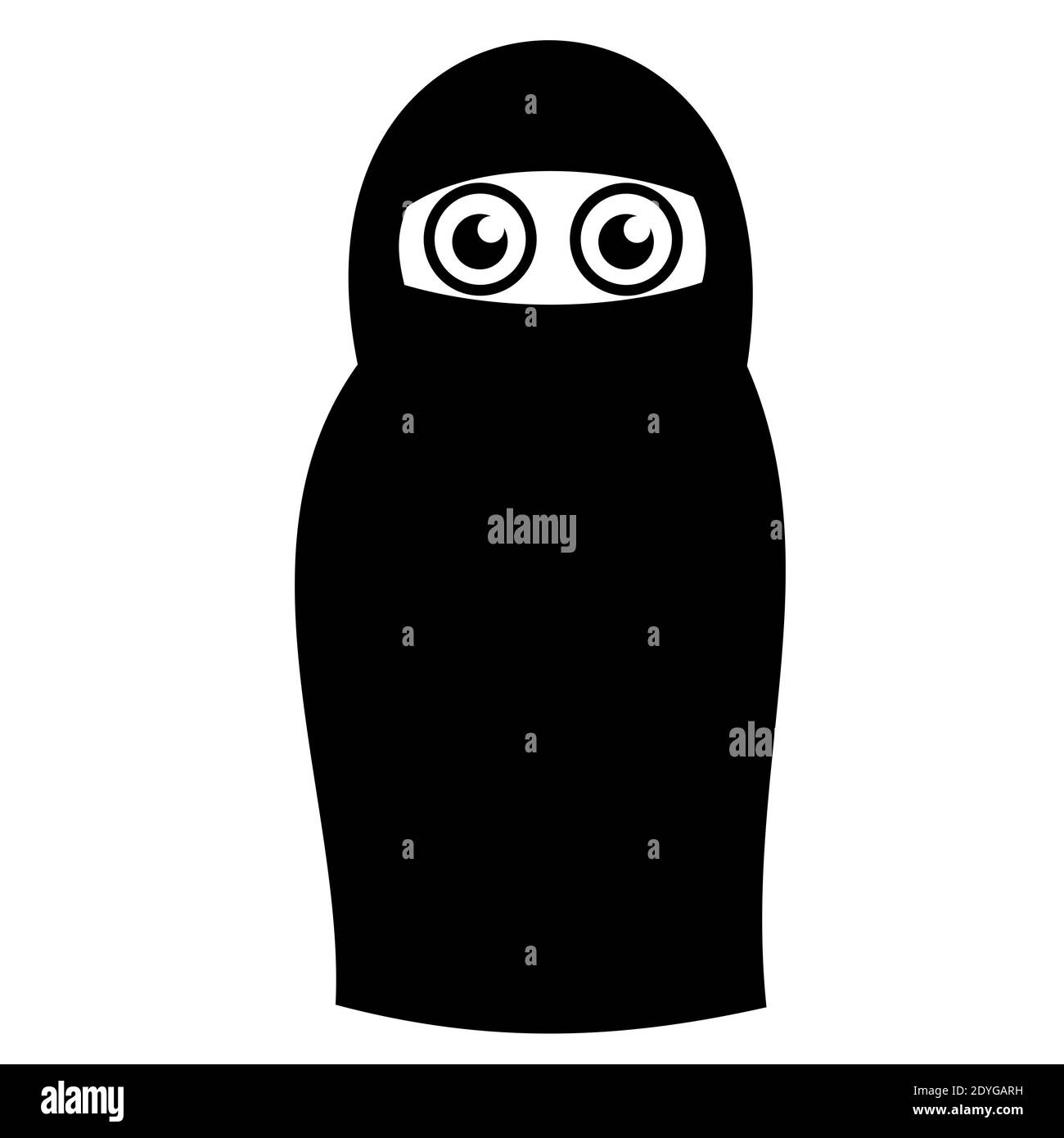 Muslim woman wearing hijab / niqab / burka - covering veil and clothes ...