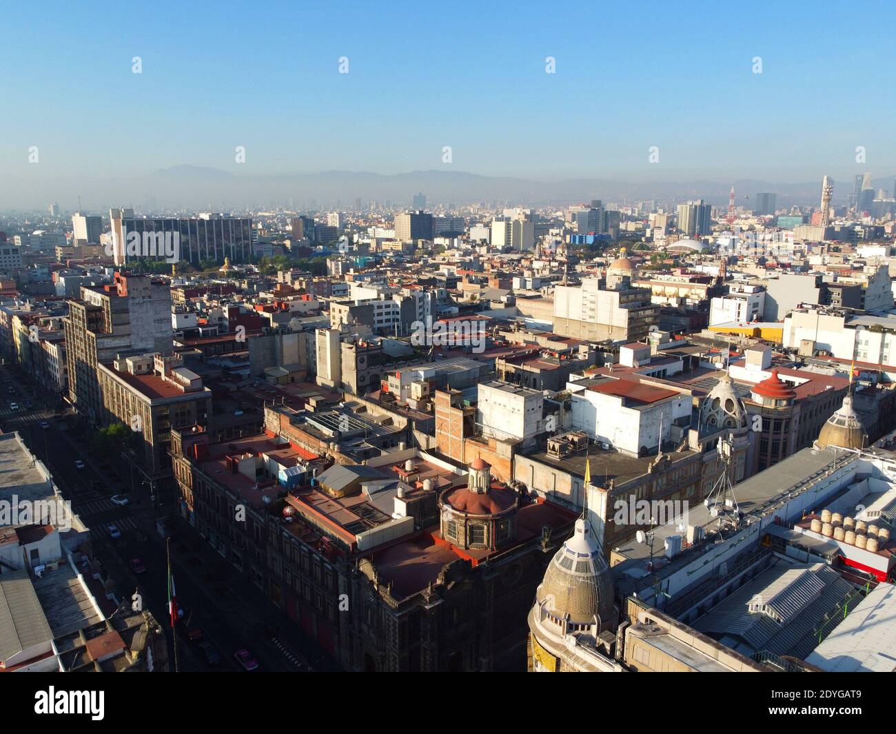 Historic center of Mexico City aerial view near Zocalo Constitution ...