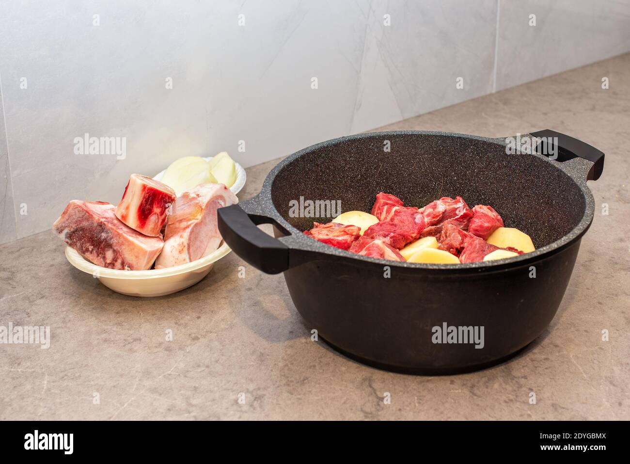 Close-up of Traditional Jewish Cholent Hamin - main dish for the ...