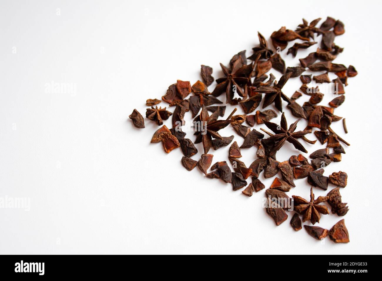 Star anise spices triangle shaped composition isolated on white ...