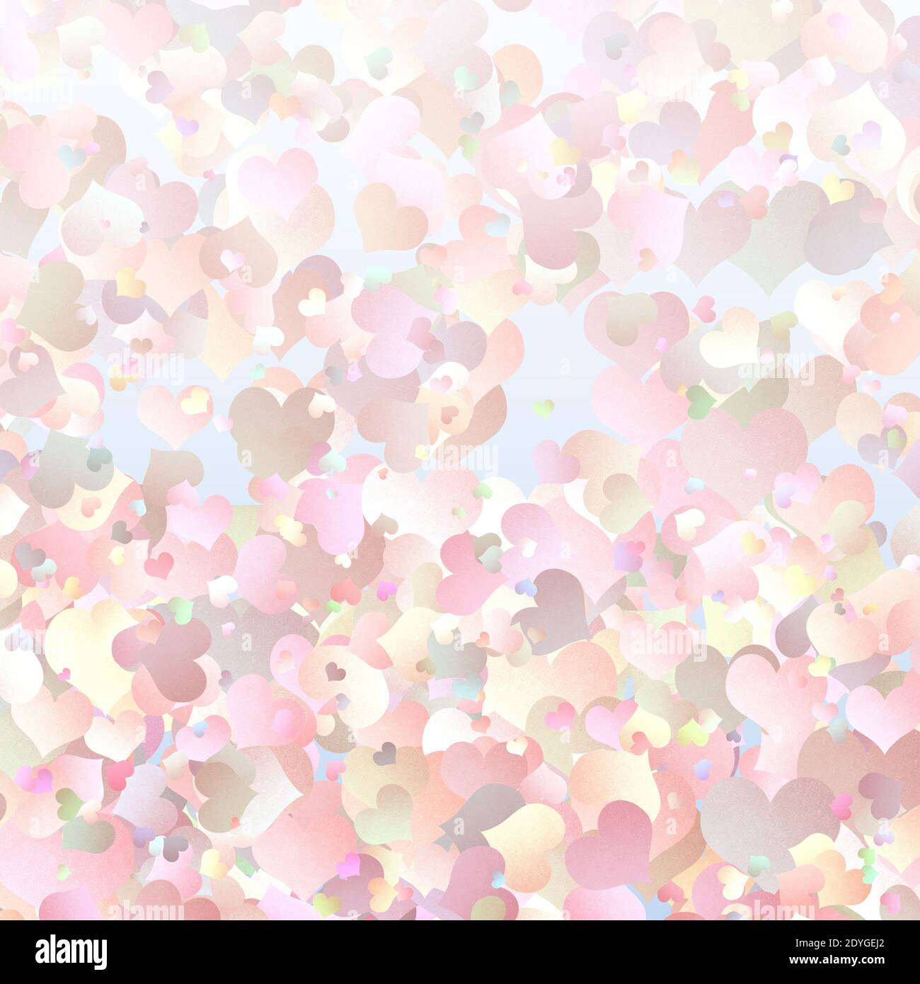 Cute pastel color hearts on a pastel blue background - Valentine's day ...