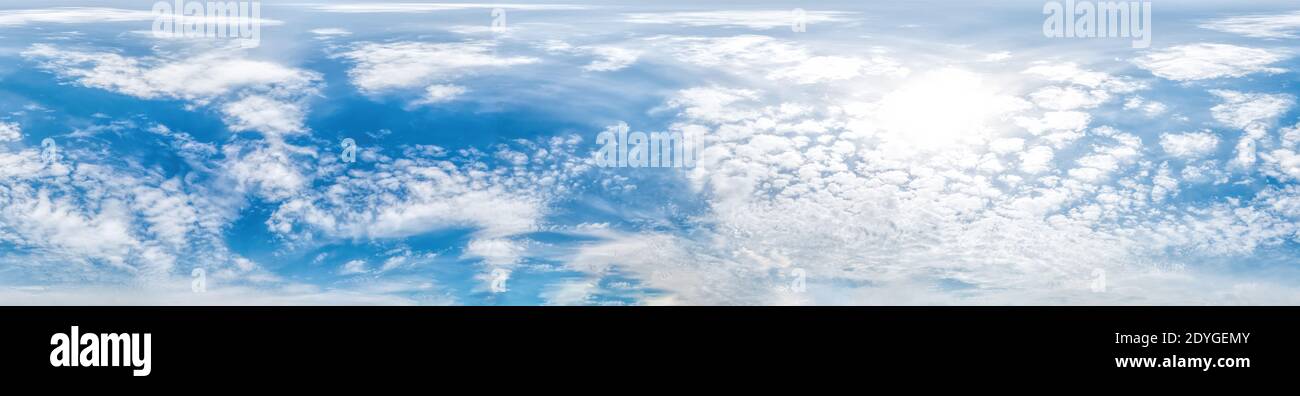 Blue sky with light clouds Seamless panorama in spherical ...