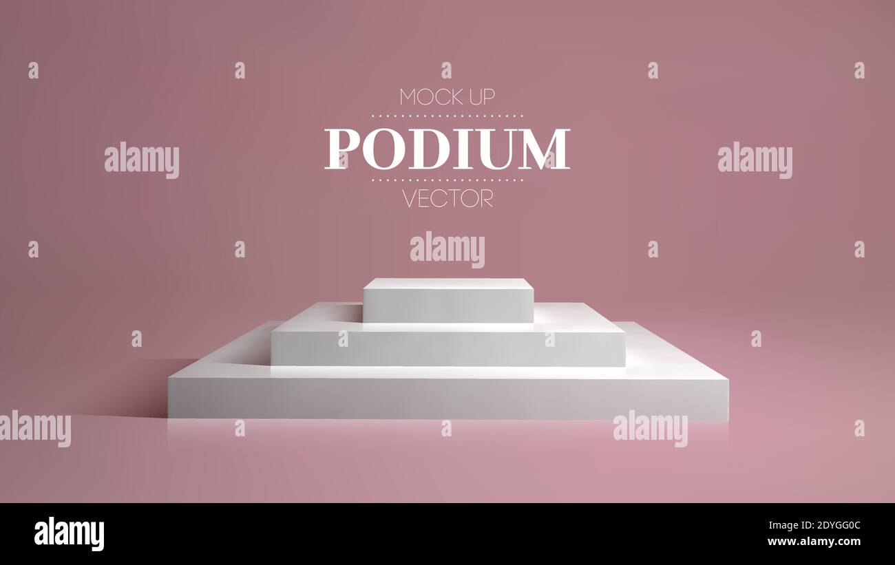 Square podium on pink background in 3d style. Cosmetic background ...