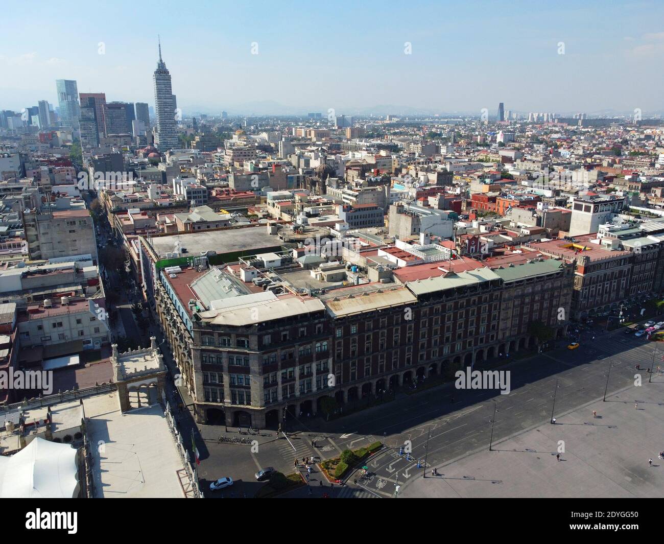 Historic center of Mexico City aerial view near Zocalo Constitution ...