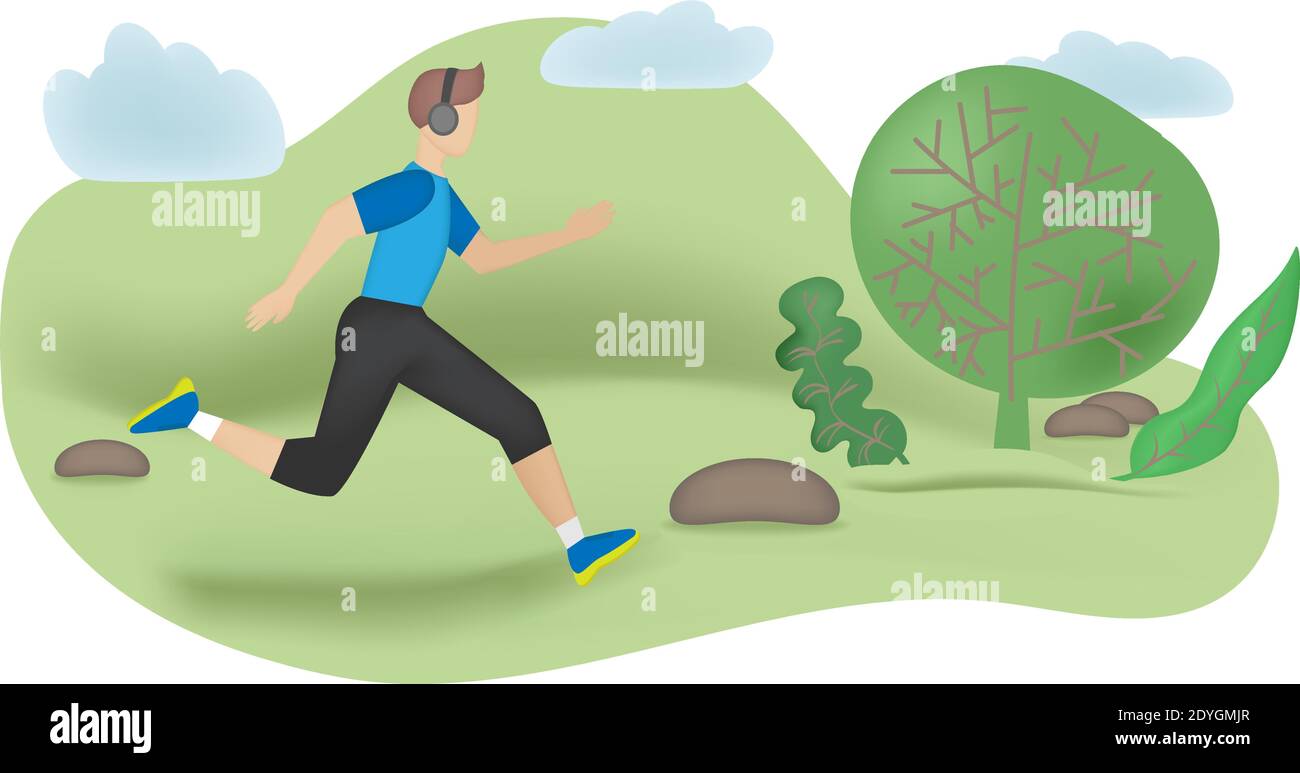 Man running vector illustration Stock Vector Image & Art - Alamy
