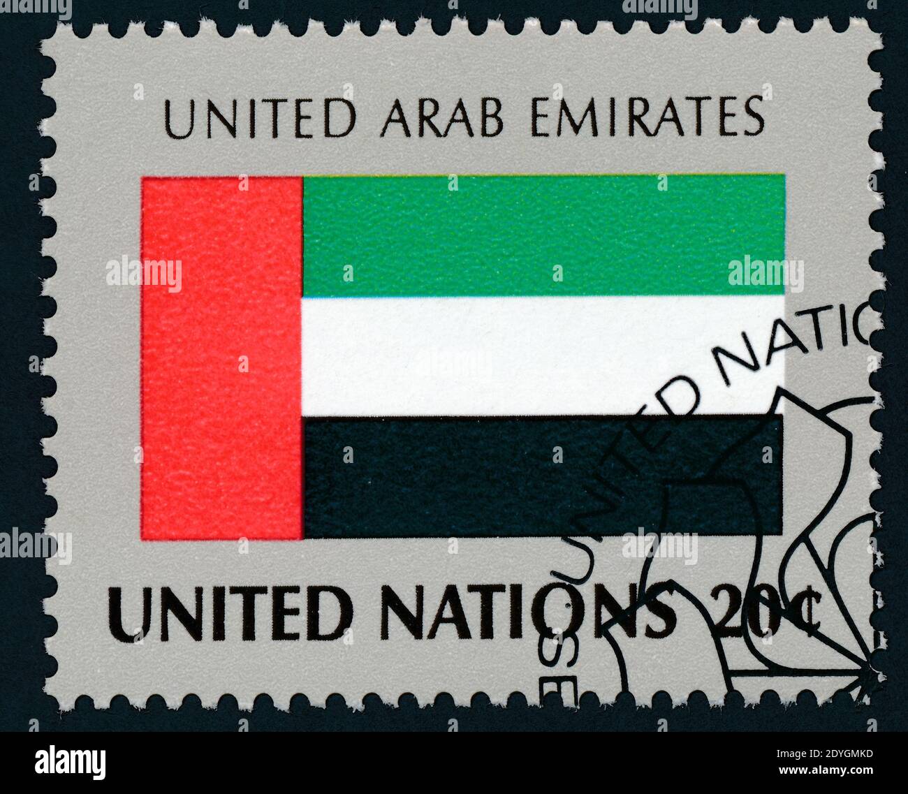 20 centov postage stamp and United arab emirates flag (large xxl format ...