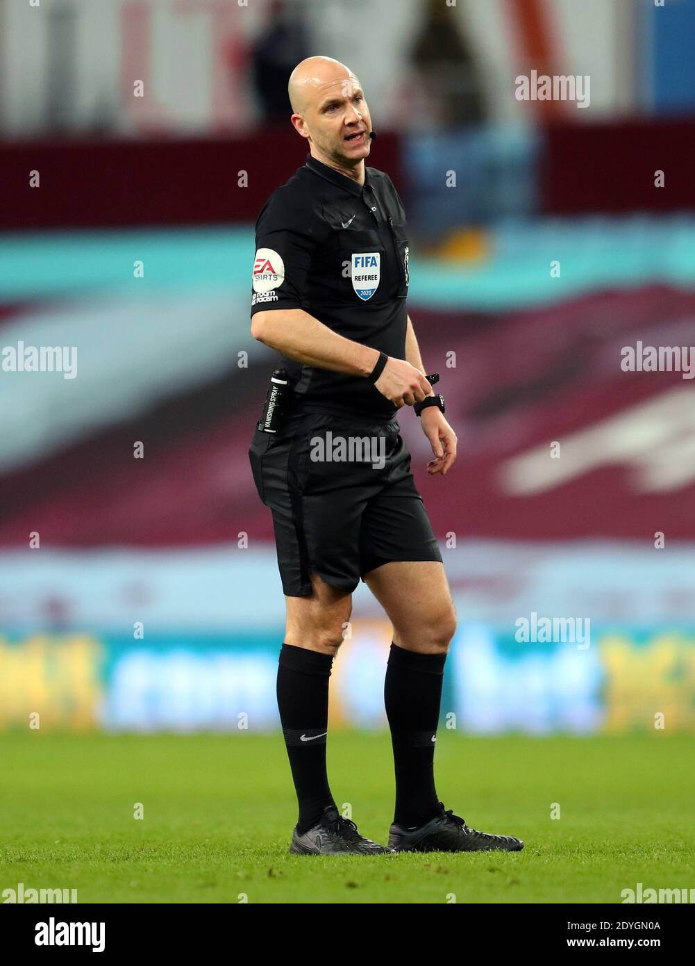 Referee Anthony Taylor during the Premier League match at Villa Park ...