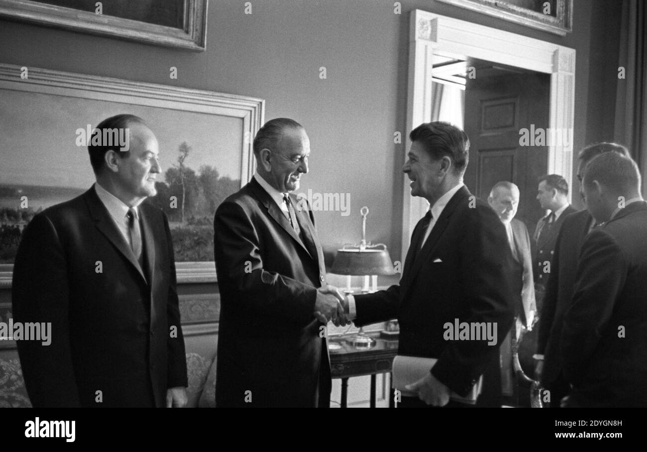 LBJ and Reagan Stock Photo - Alamy