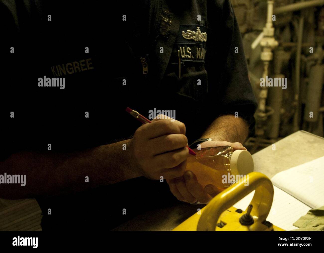 Labeling a fuel sample 120811 Stock Photo - Alamy