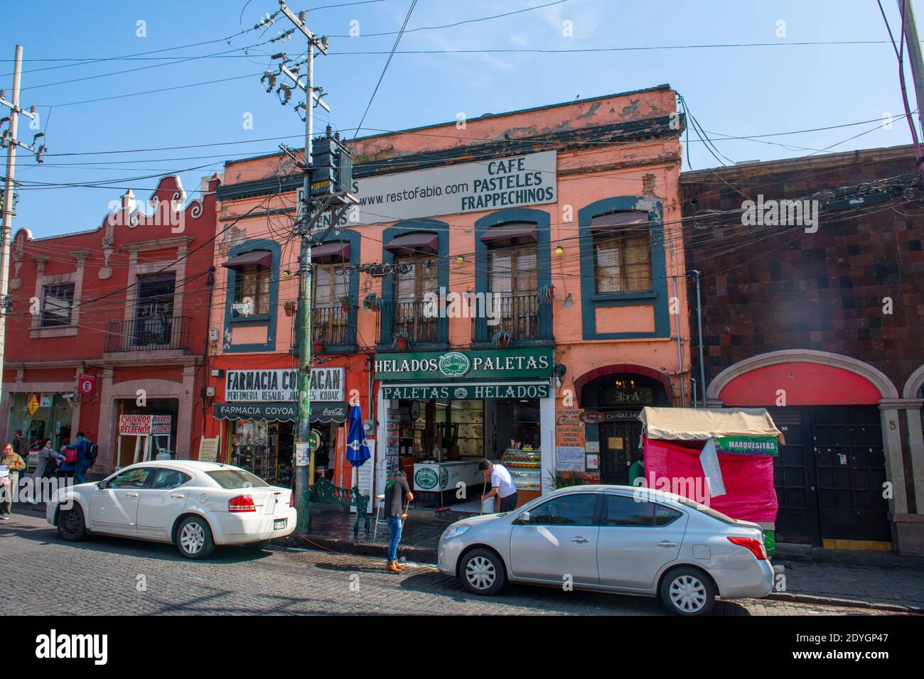 Historic buildings on Ignacio Allende Street near Jardin Plaza Hidalgo ...