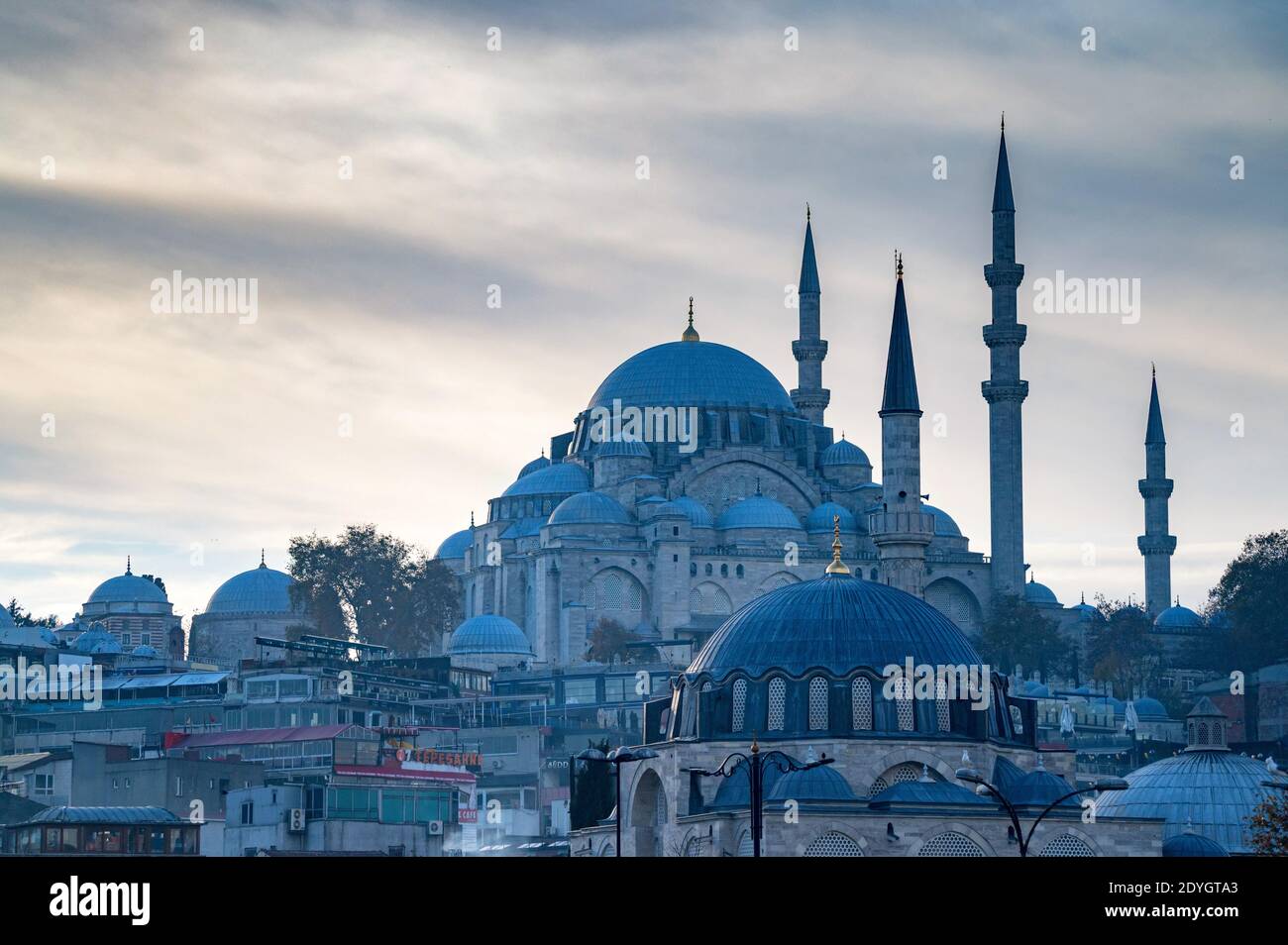ISTANBUL, TURKEY - 9 DECEMBER 2020: Beautiful view of the Fatih mosque ...
