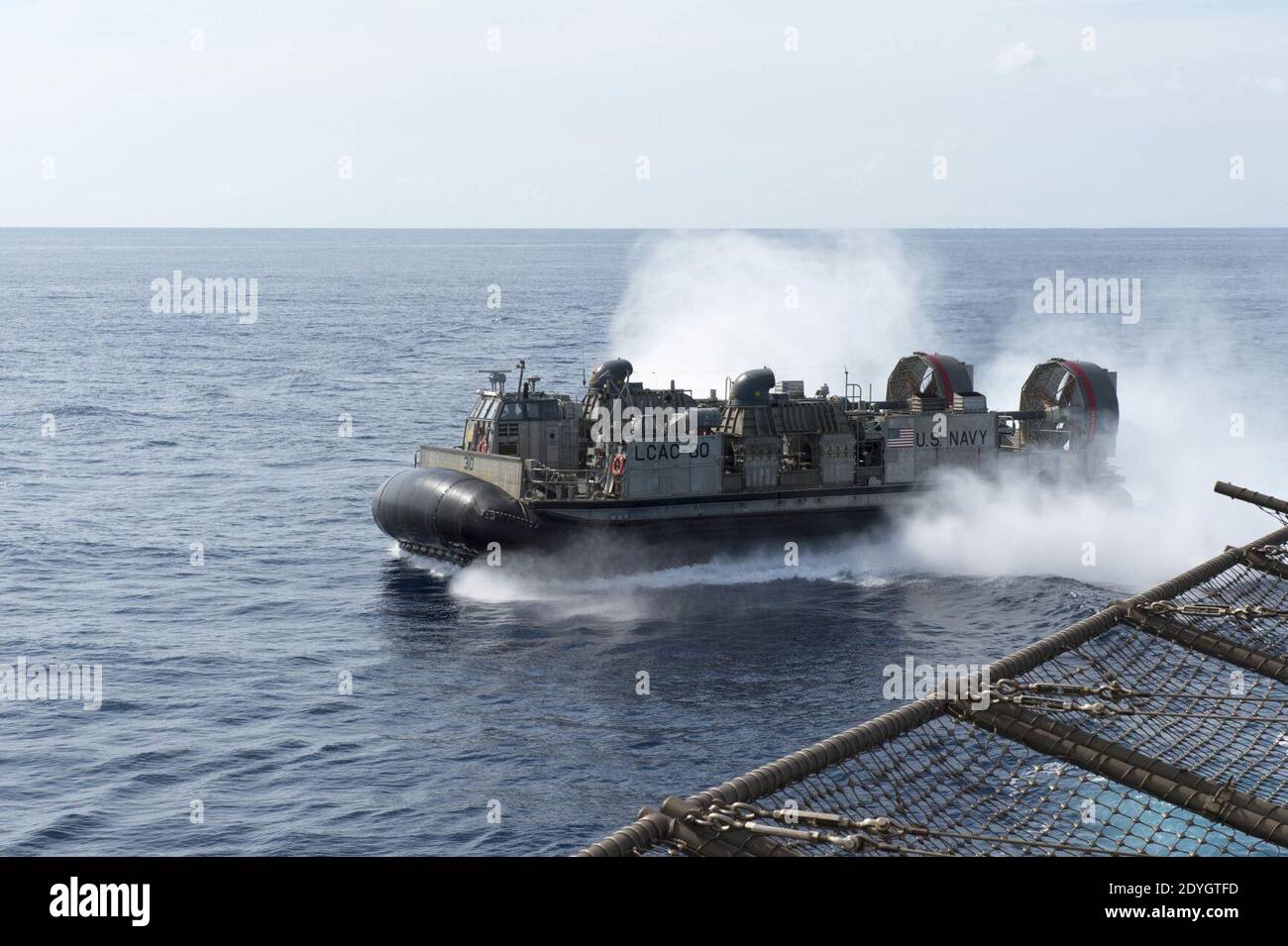 LCAC 30 departs well deck 141002 Stock Photo - Alamy