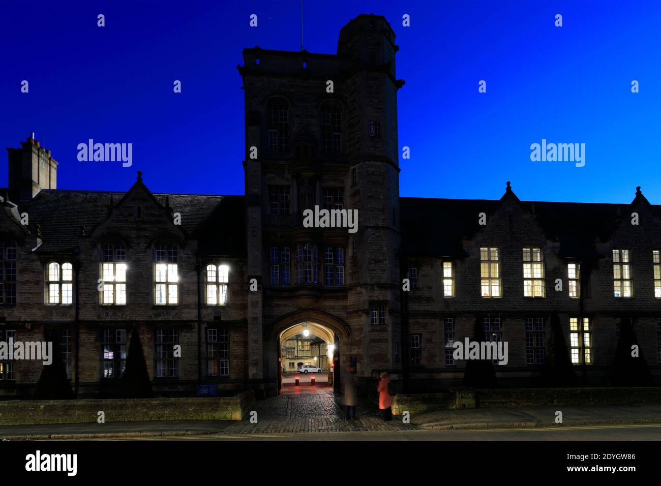 Evening view of the school buildings, Uppingham town, Rutland, England ...