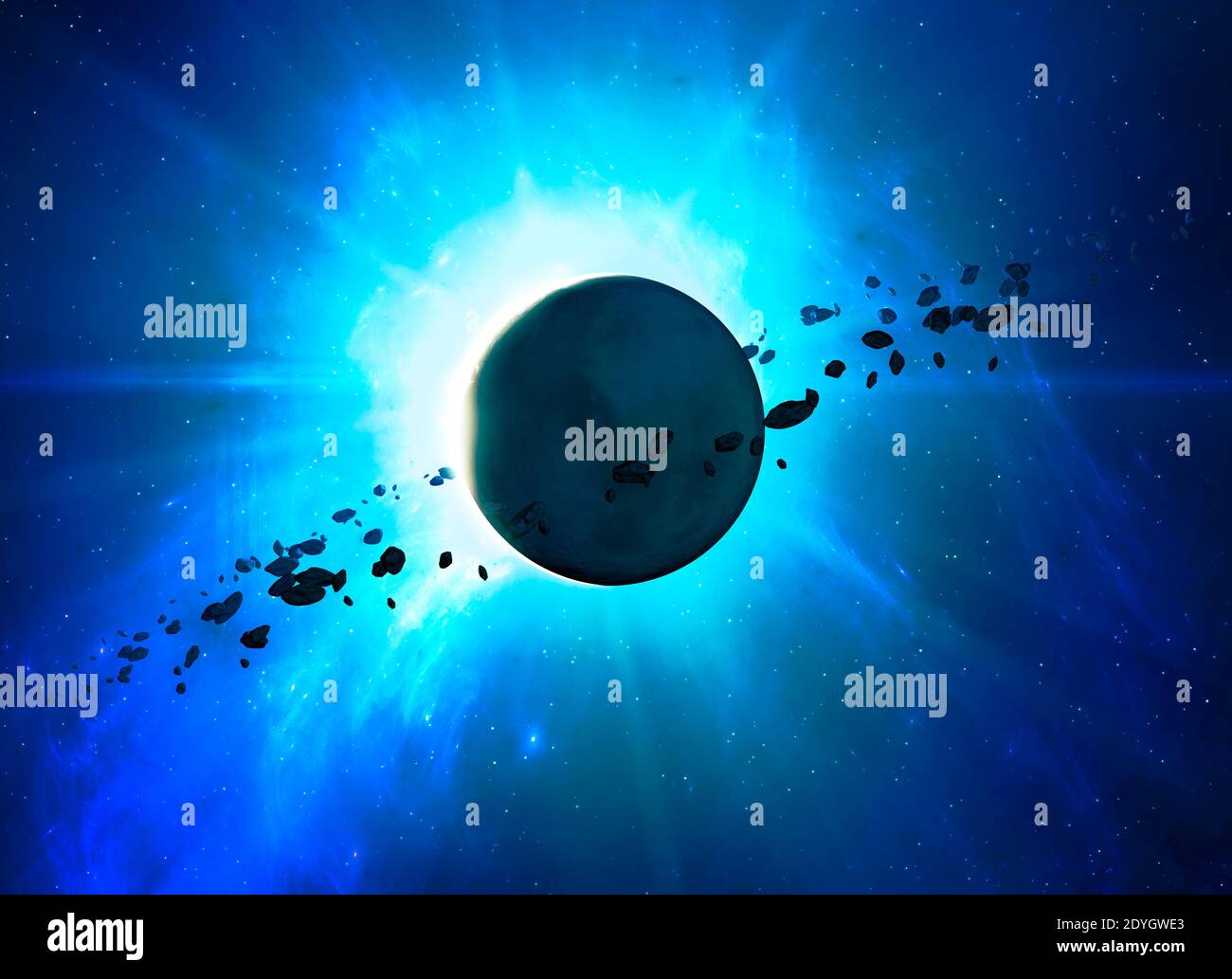 Exploration of new worlds, space and universe, new galaxies. Planets in ...