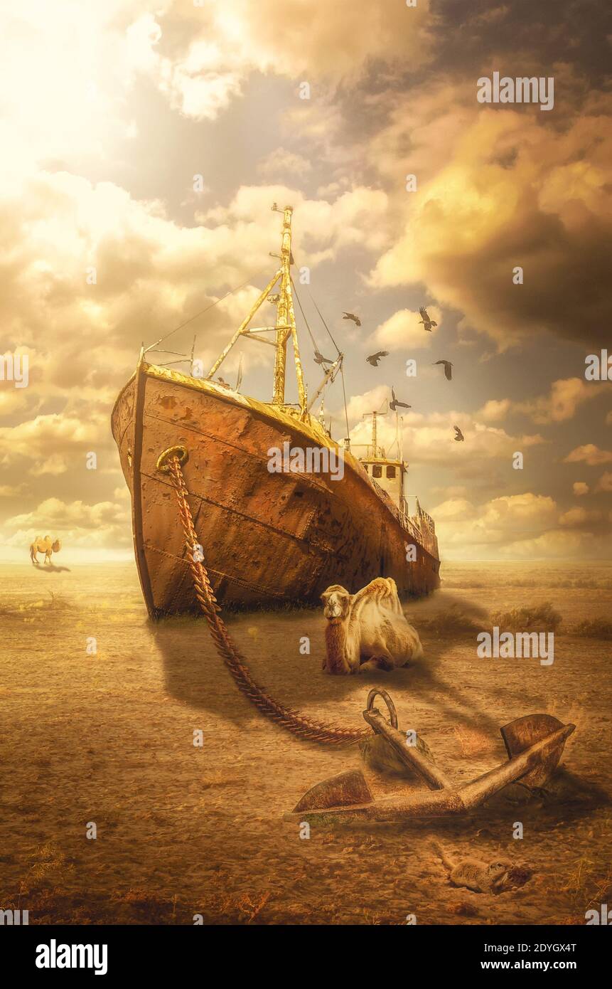 ships of the desert (illustration of a fictional situation, in the form ...