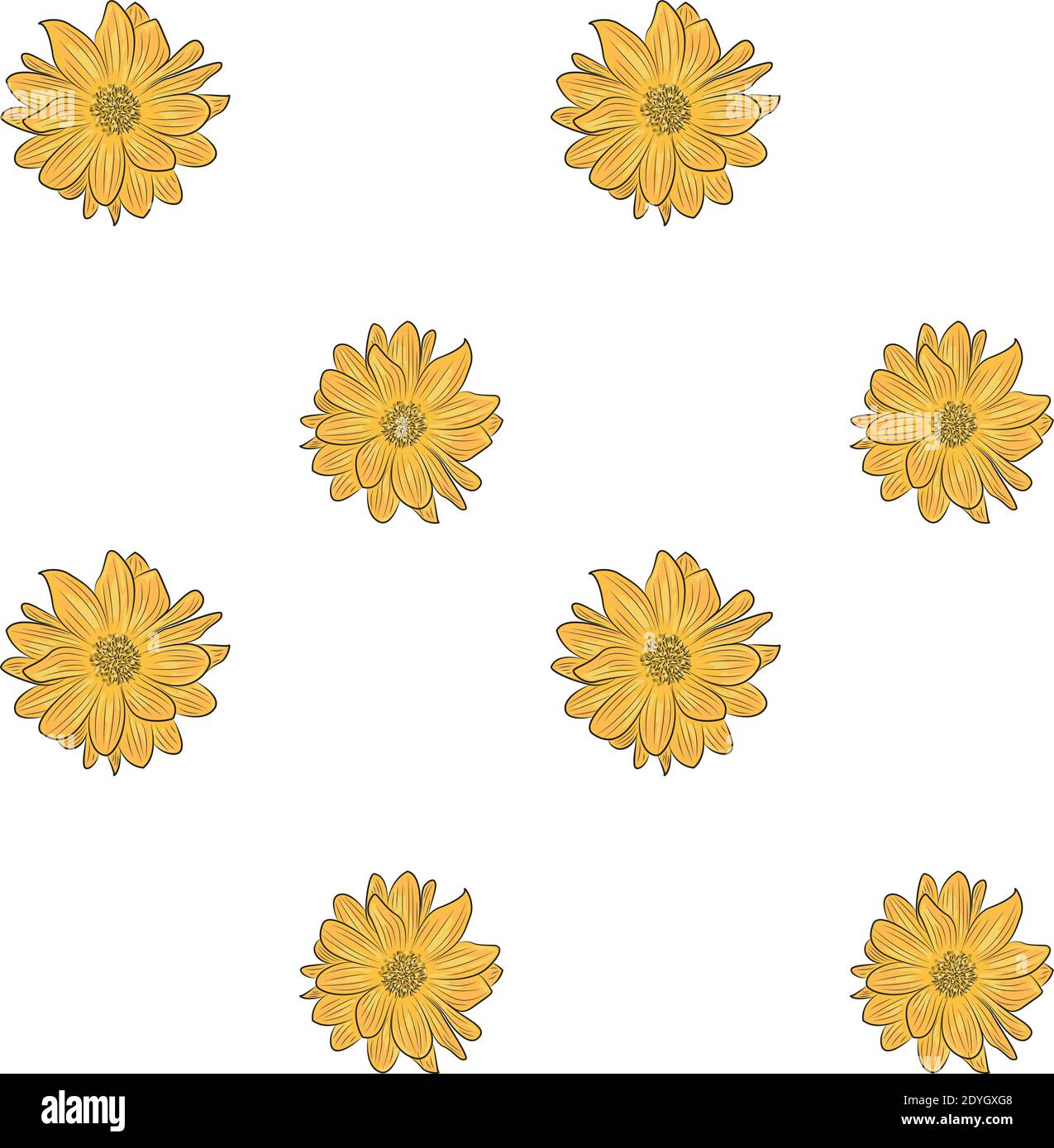 White and yellow flowers background Stock Vector Images - Alamy