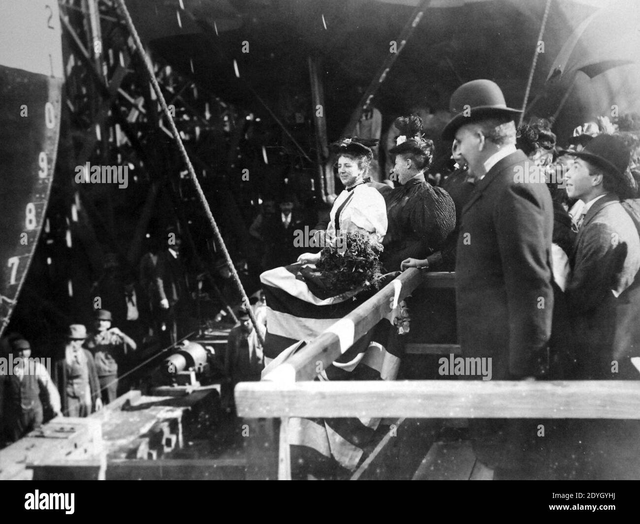 Launching of USS Nashville (PG-7) by Emma Thompson, Newport News ...
