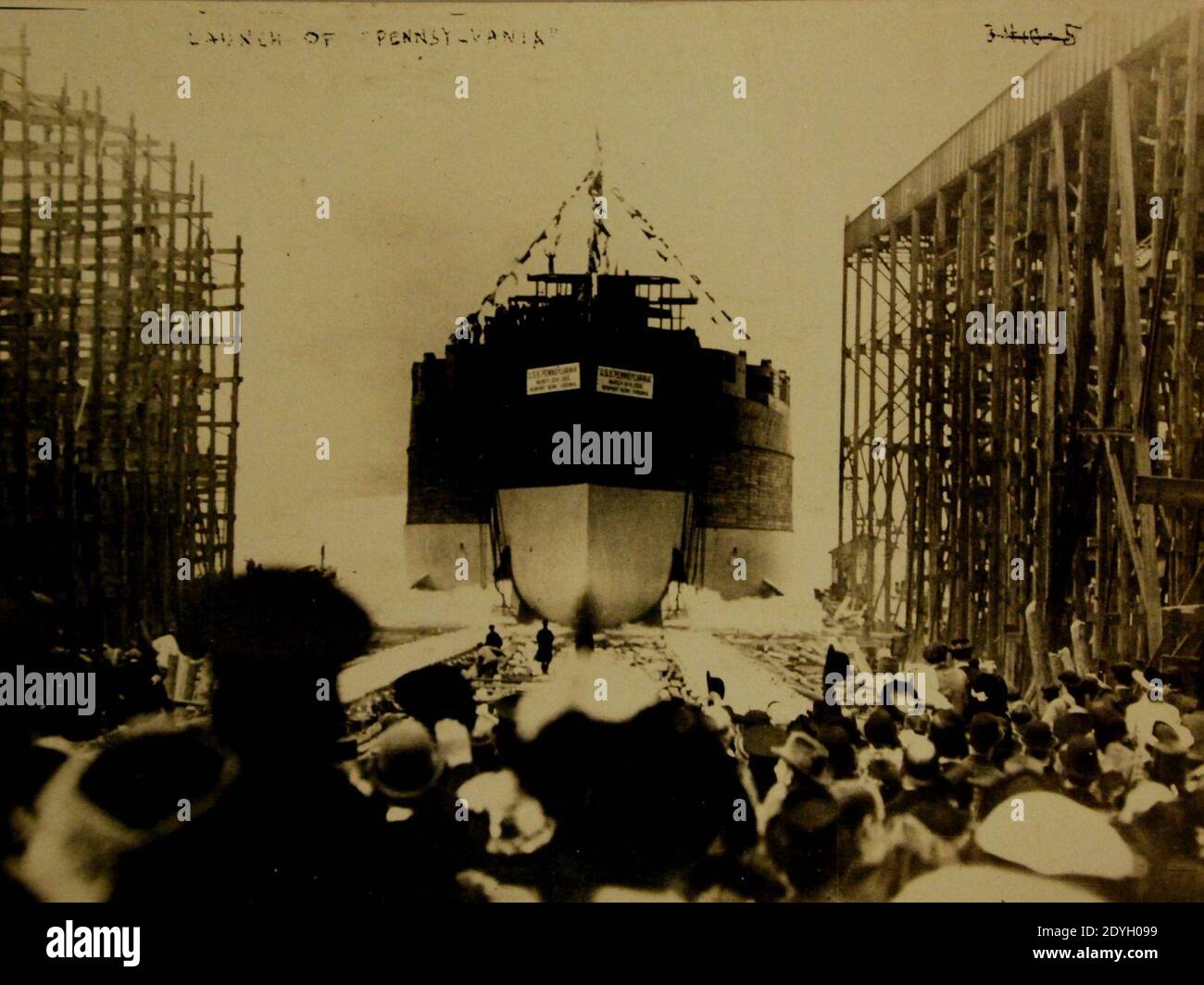 Launch of USS Pennsylvania (BB-38), Newport News, Virginia, 1915 ...