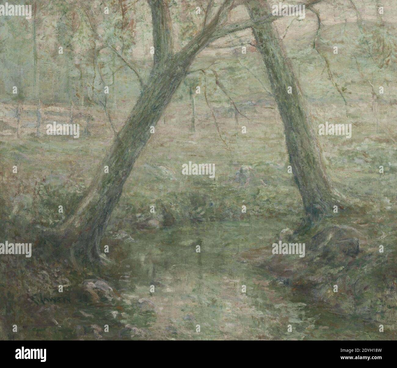 Ernest Lawson - The Crossed Trees Stock Photo - Alamy