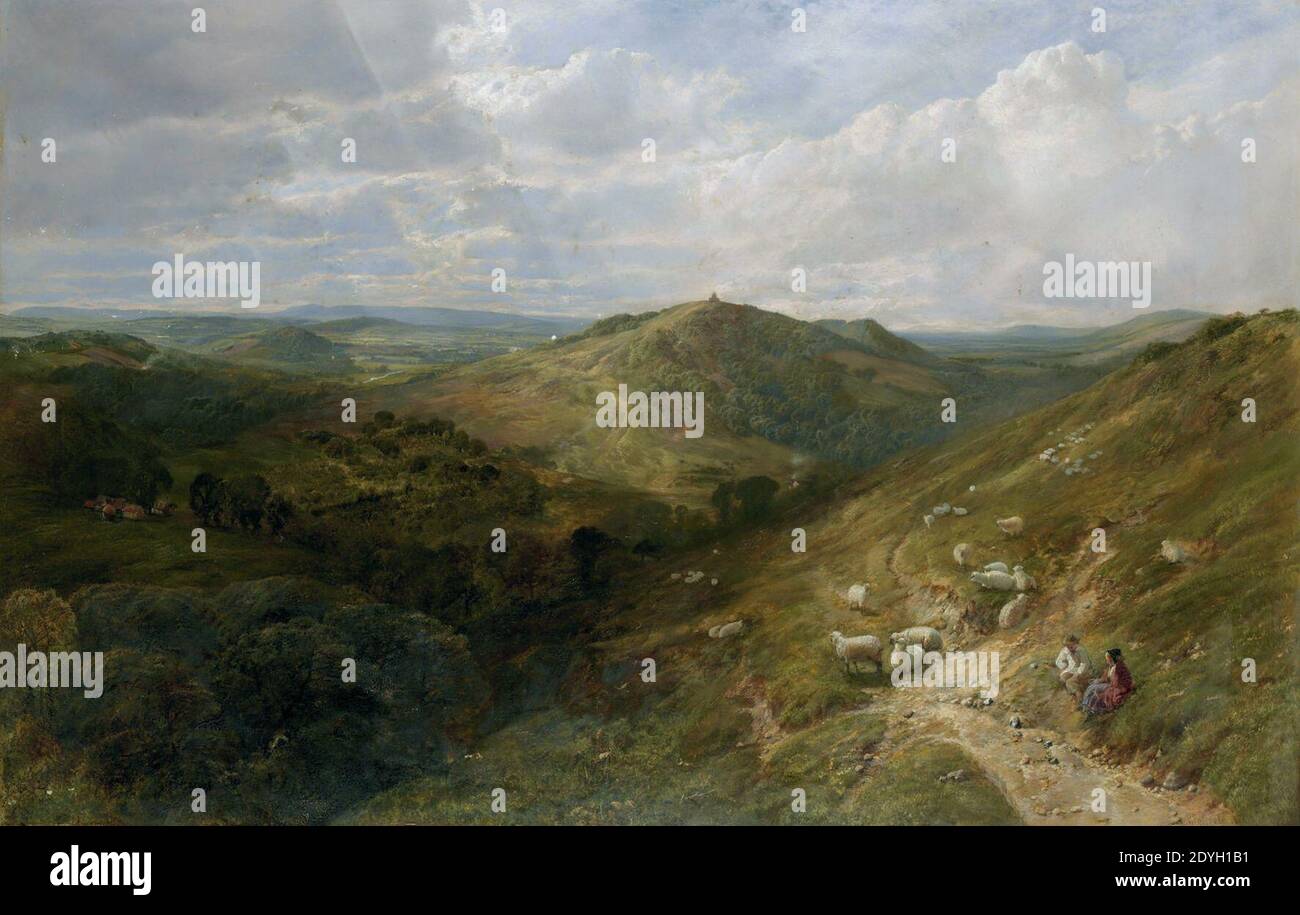 Landscape, possibly The Hog's Back, Guildford, by George Vicat Cole ...