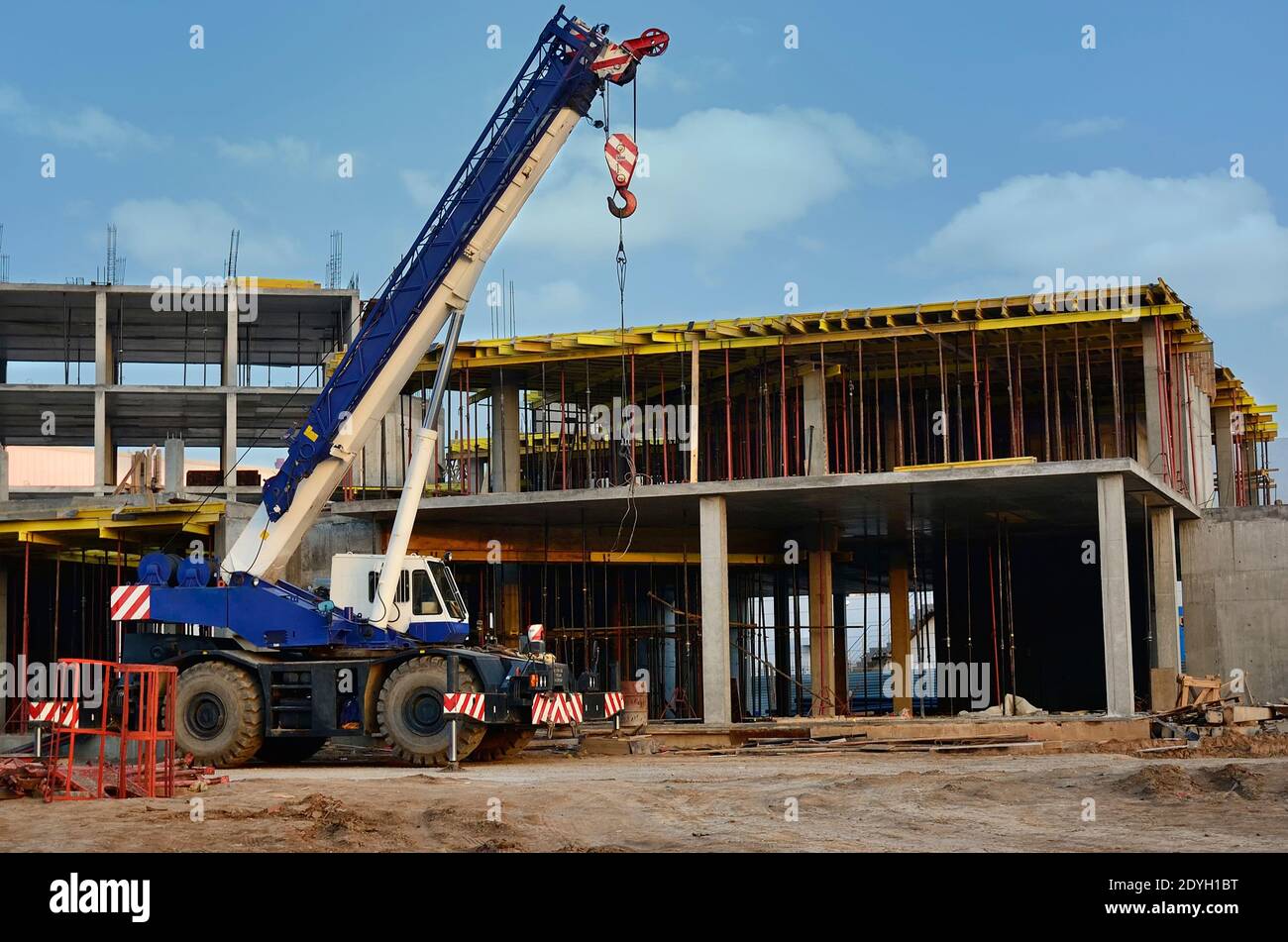 construction machinery, crane at a construction site Stock Photo - Alamy