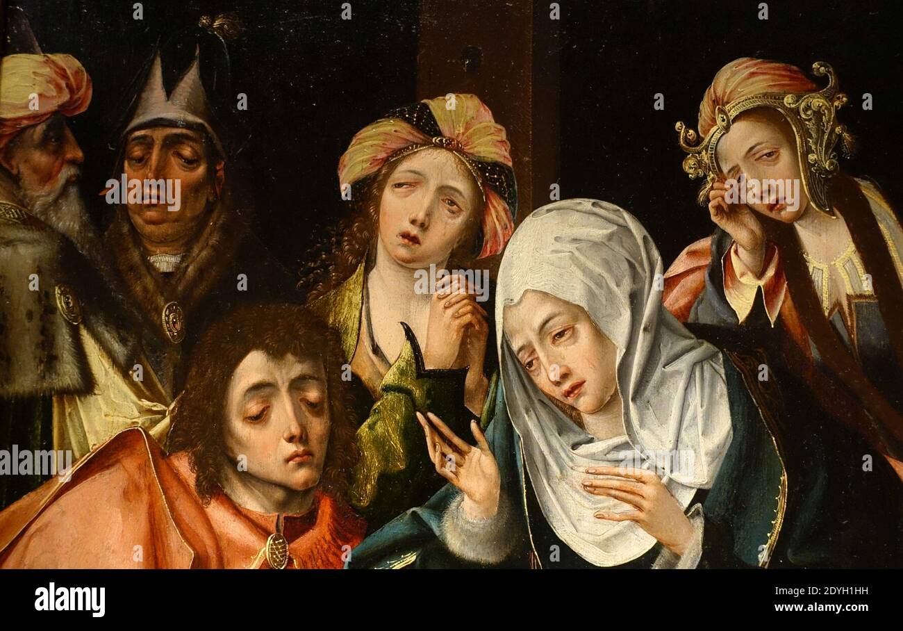 Lamentation, by the workshop of Cornelis Engebrechtsz, Netherlandish, detail, c. 1520 Stock ...