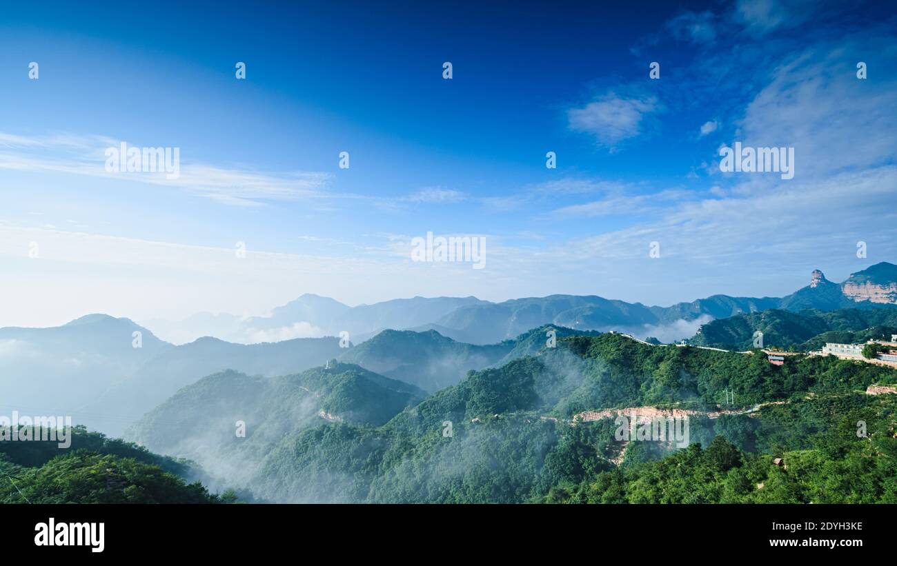 Mountain ranges with morning fog; a magnificent nature scenery Stock ...