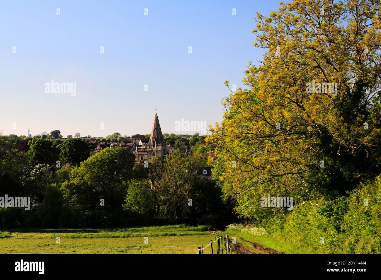 Spring colours over All Saints & St James Church, Kings Cliffe village ...