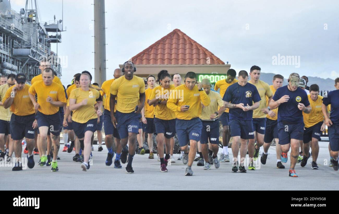 Land Sailors participate in LGBT pride month 5k run 170629 Stock Photo ...