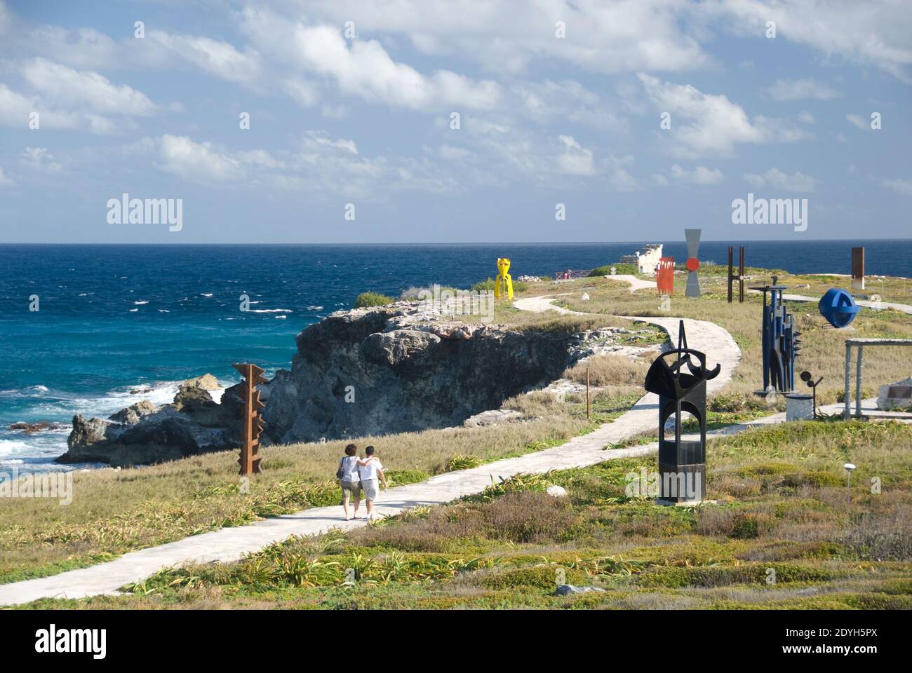 Visitors walk the trails at Punta Sur, a sculpture garden at the ...