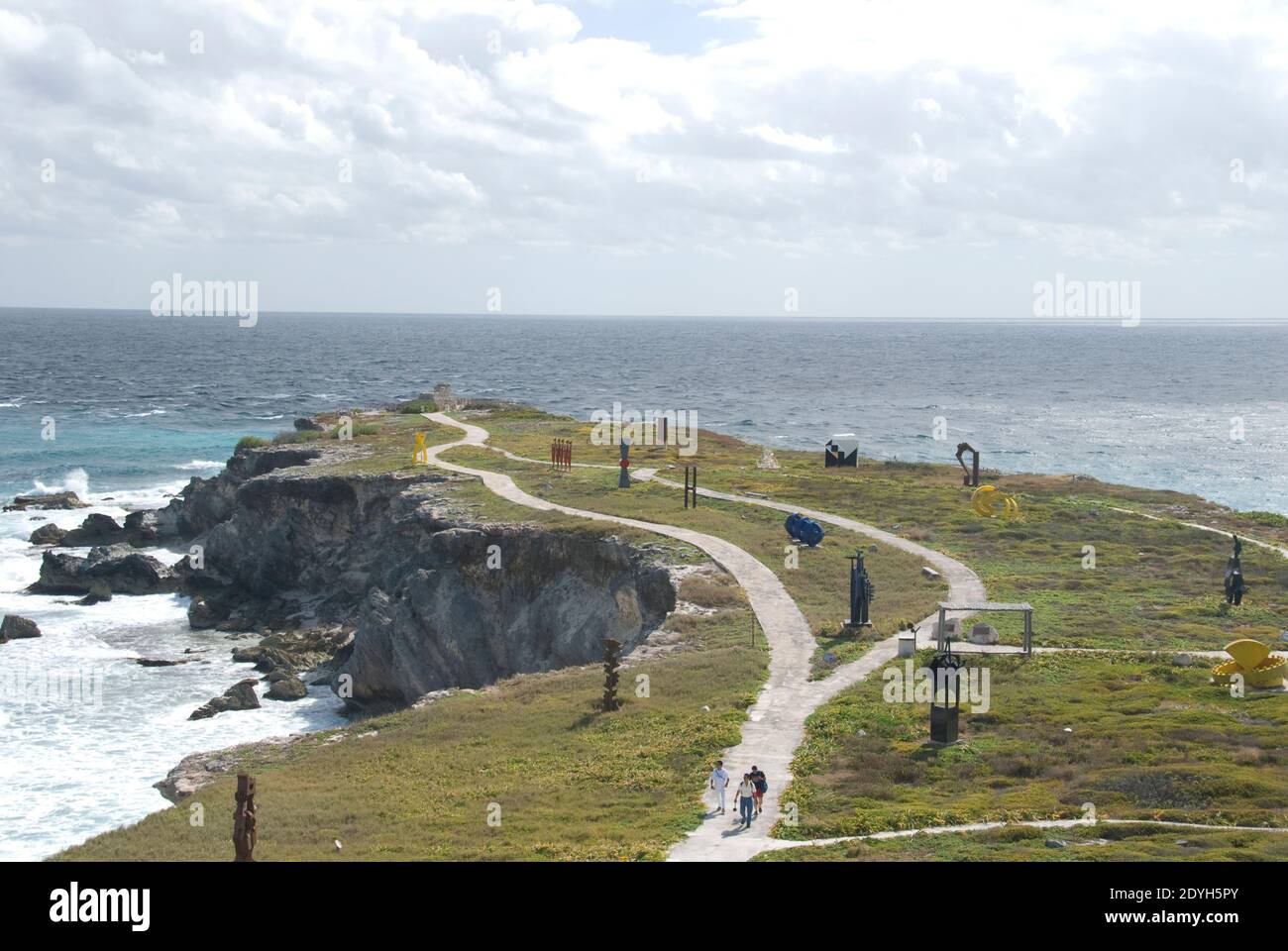 Visitors walk the trails at Punta Sur, a sculpture garden at the ...