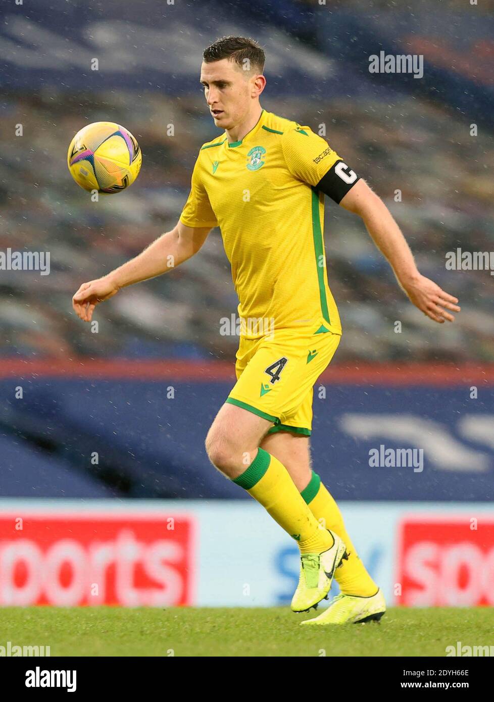 Hibernian's Paul Hanlon during the Scottish Premiership match at Ibrox ...