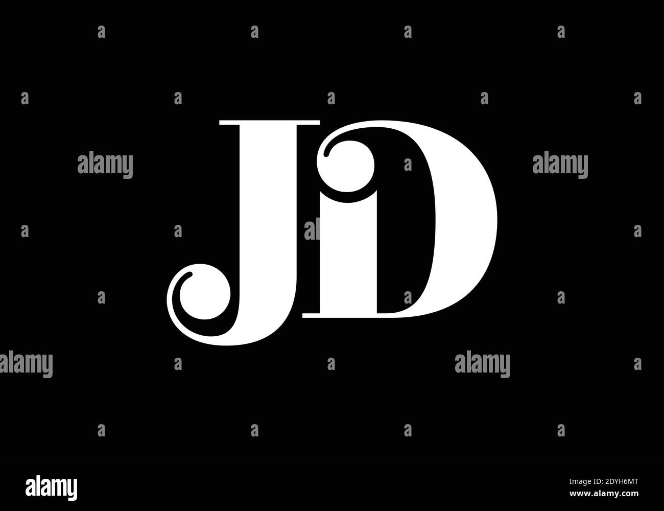 Initial Monogram Letter J D Logo Design Vector Template. J D Letter ...