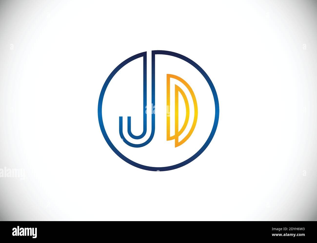 Initial Monogram Letter J D Logo Design Vector Template. J D Letter ...