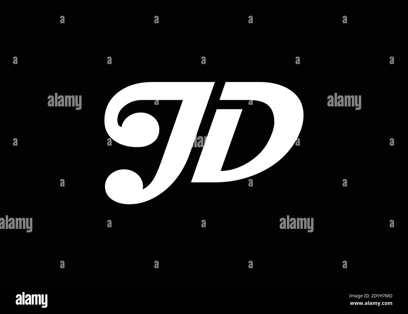 Initial Monogram Letter J D Logo Design Vector Template. J D Letter ...
