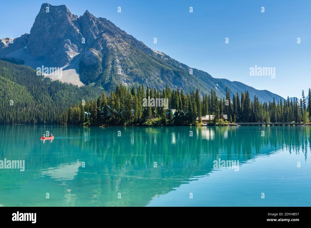 Emerald Lake in summer sunny day with Mount Burgess in the background ...