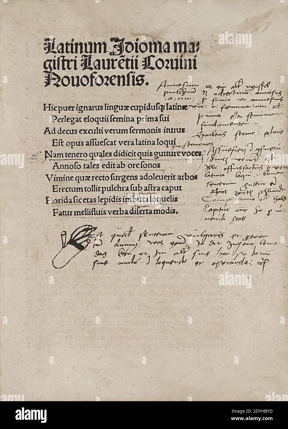 Latinum Idioma-Corvinus Laurentius Stock Photo - Alamy