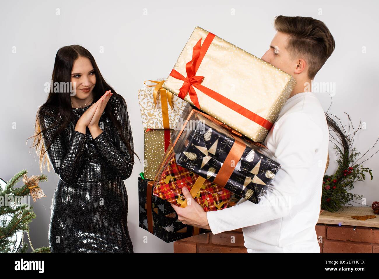 The fianc e's partner decided to give lots of gifts during Christmas. The fianc e surprised by ...