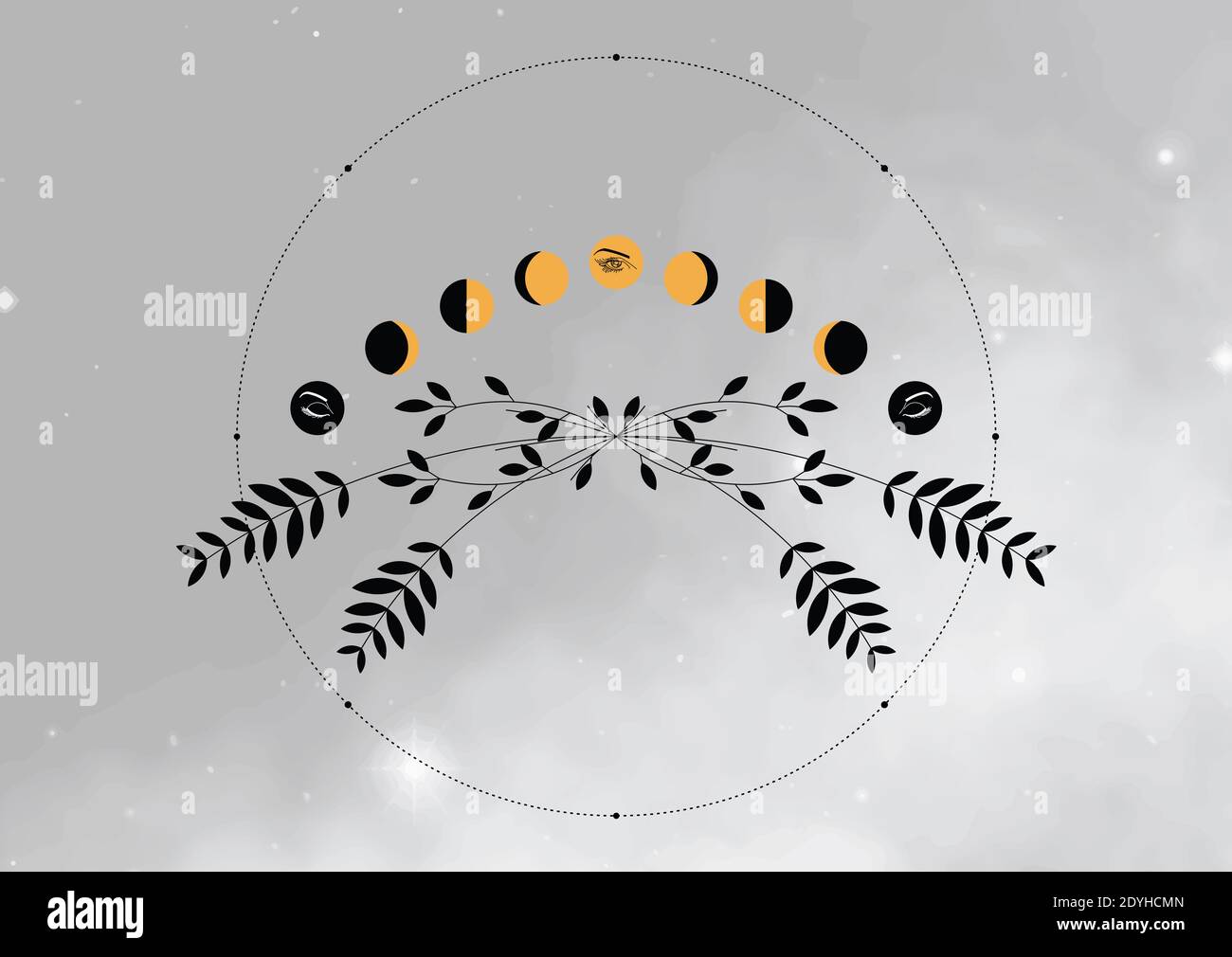 boho illustration moon Stock Photo - Alamy