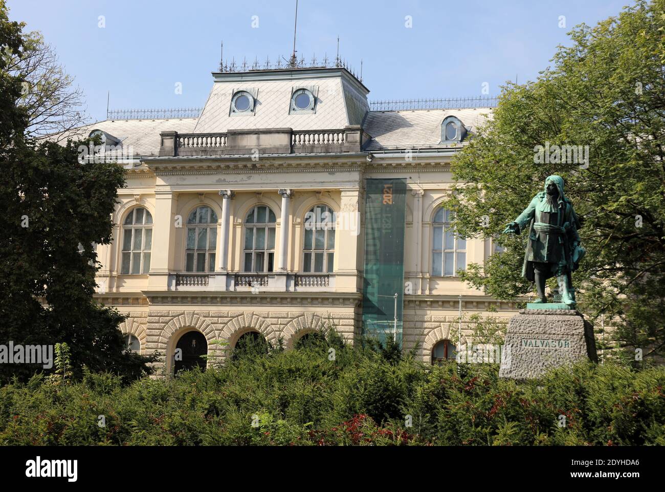 Statue of Valvasor outside the Slovenian Museum of Natural History in ...