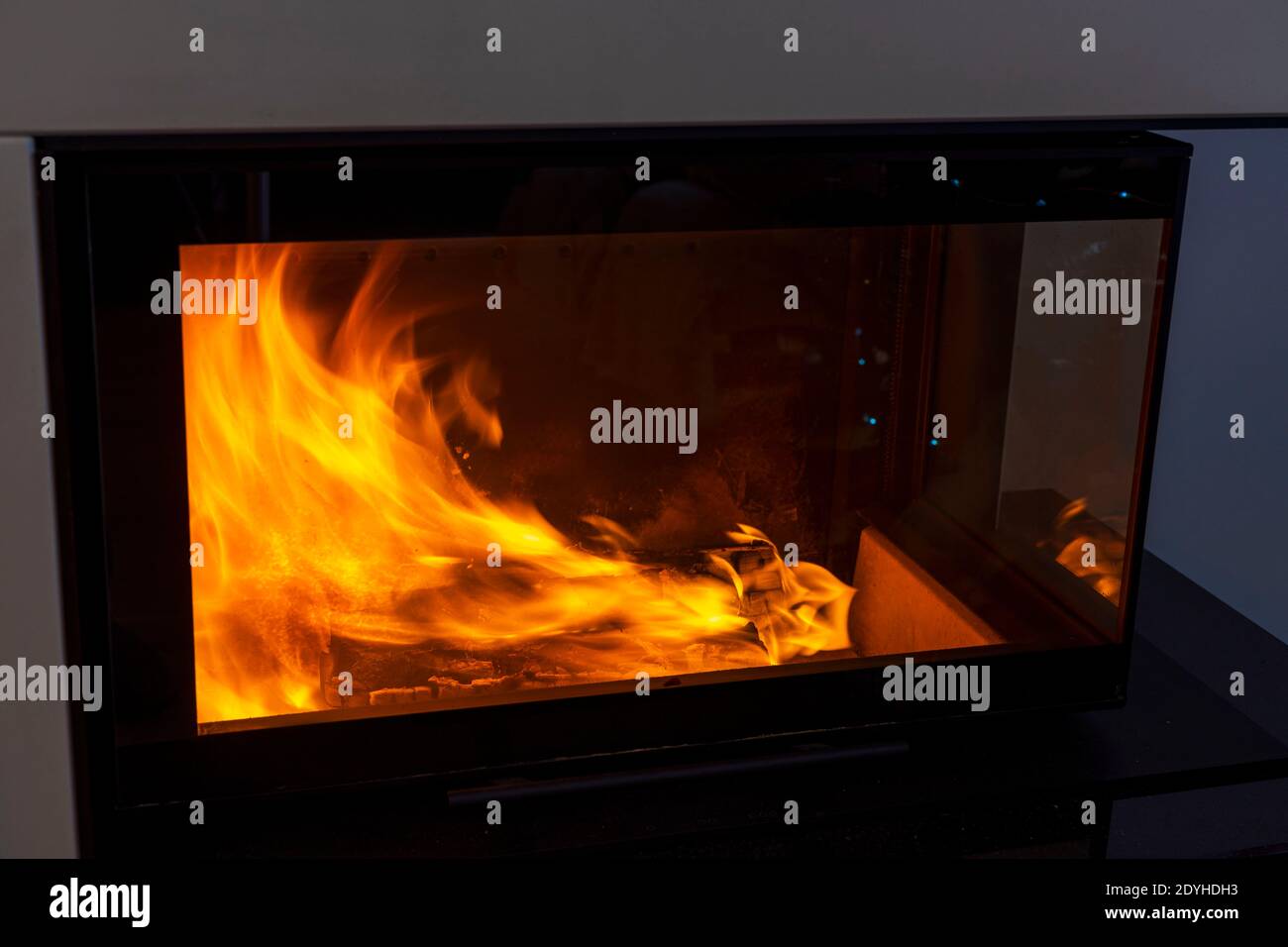 Beautiful view of burning wood in fireplace. Beautiful backgrounds ...
