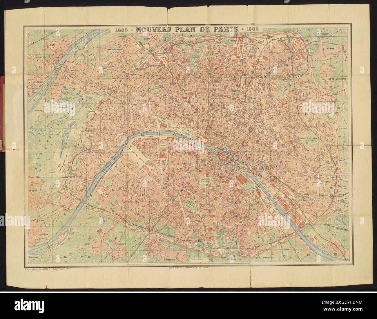 Lanée, Nouveau plan de Paris, 1886 - e-rara Stock Photo - Alamy