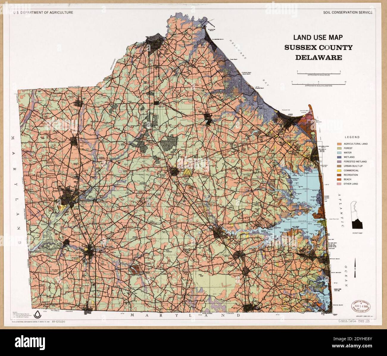 Land use map, Sussex County, Delaware Stock Photo - Alamy
