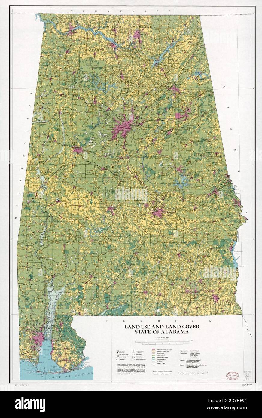 Land use and land cover, state of Alabama Stock Photo - Alamy