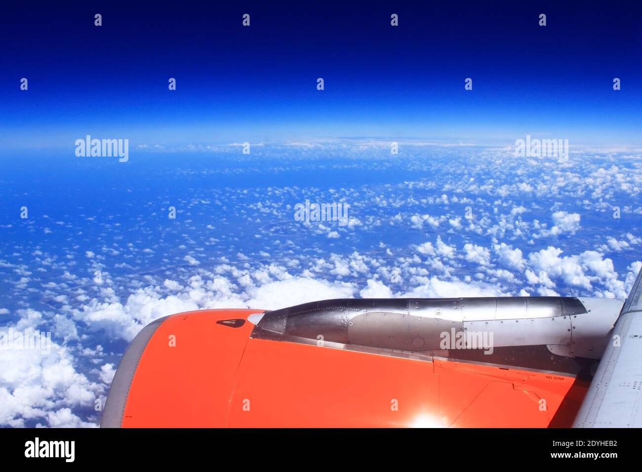 Flying airplane over the clouds above Kent coast,English Channel ...