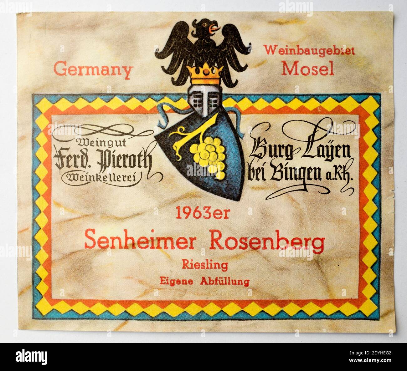 Mosel Wine Label Stock Photo - Alamy
