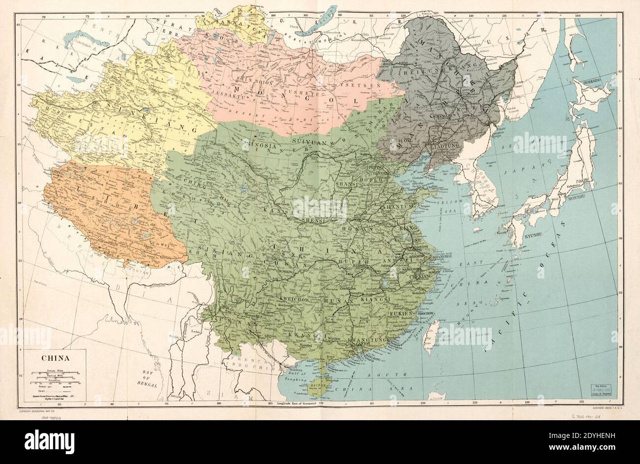 Large scale map of China and adjacent countries Stock Photo - Alamy