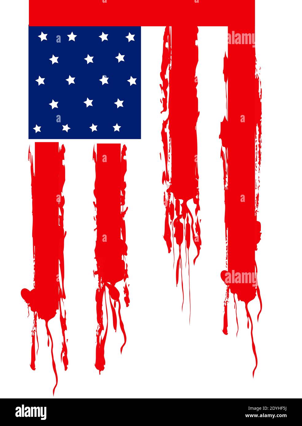 illustration of the american flag with the red stripes as bloody tears ...