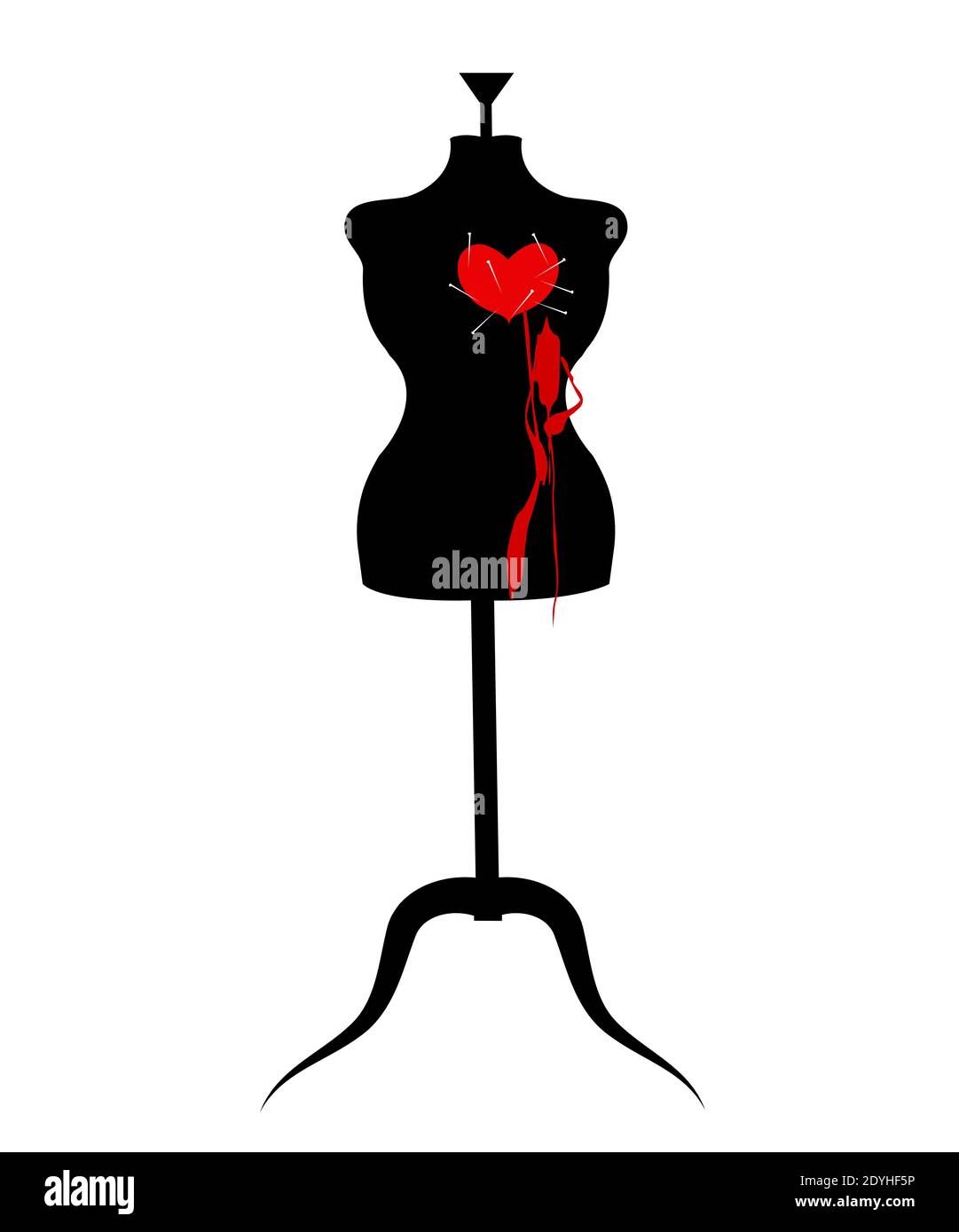 illustration of a mannequin with a heart that is bleeding Stock Photo ...